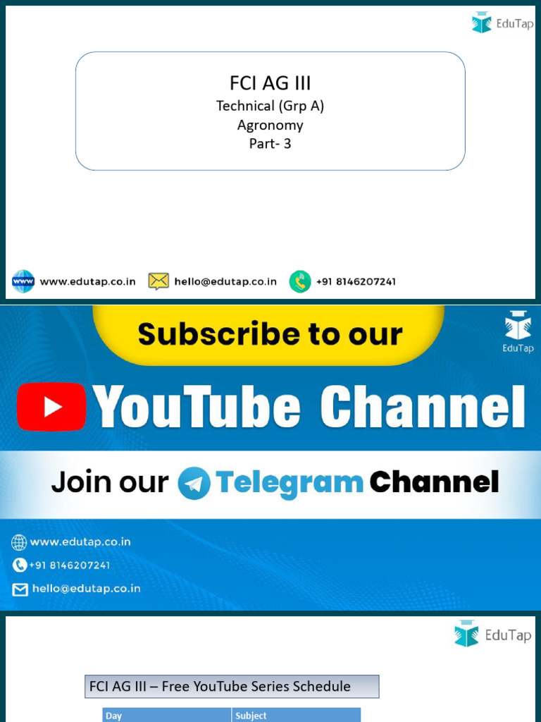 FCI AG3 - Technical - Agronomy Part 3 | PDF | Plough | Particle Size Distribution