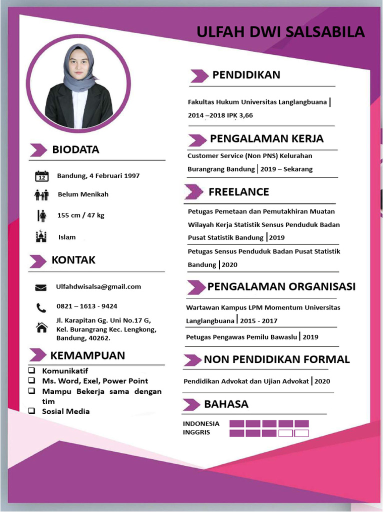 CV Ulfah Dwi Salsabila (1) | PDF CV Ulfah Dwi Salsabila (1) | PDF