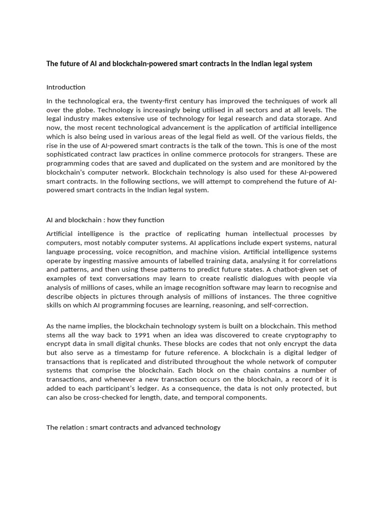 The Future of AI and Blockchain ARTICLES | PDF | Artificial Intelligence | Intelligence (AI ...