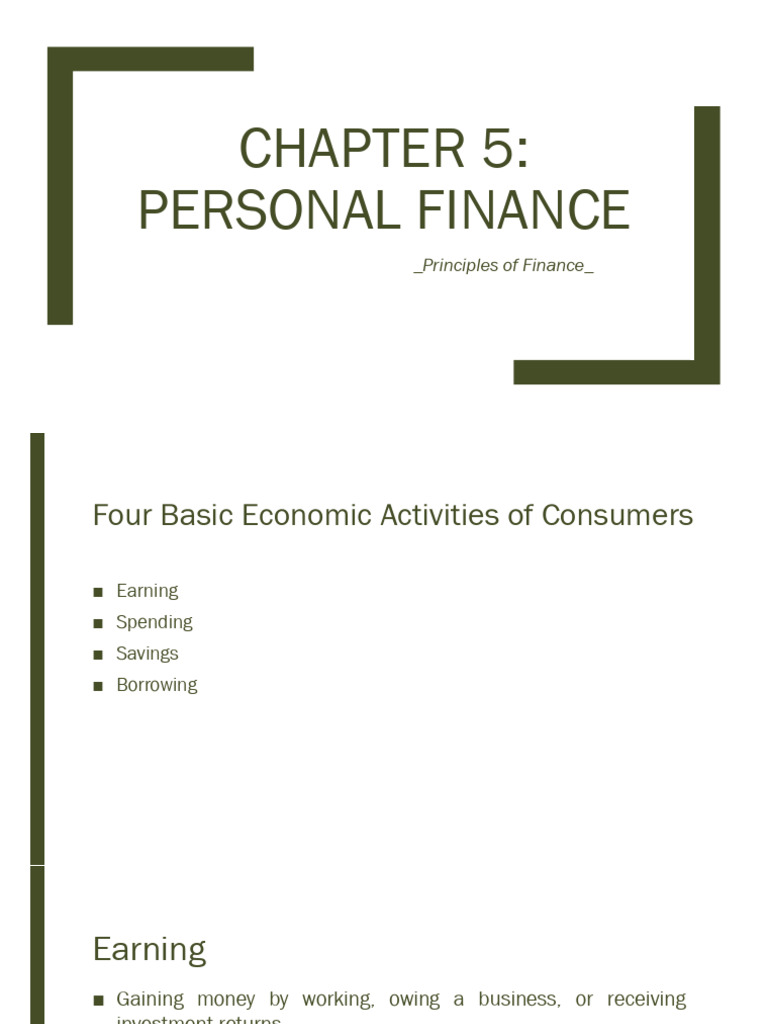 Chapter 5 - Personal Finance | PDF | Wealth | Debt