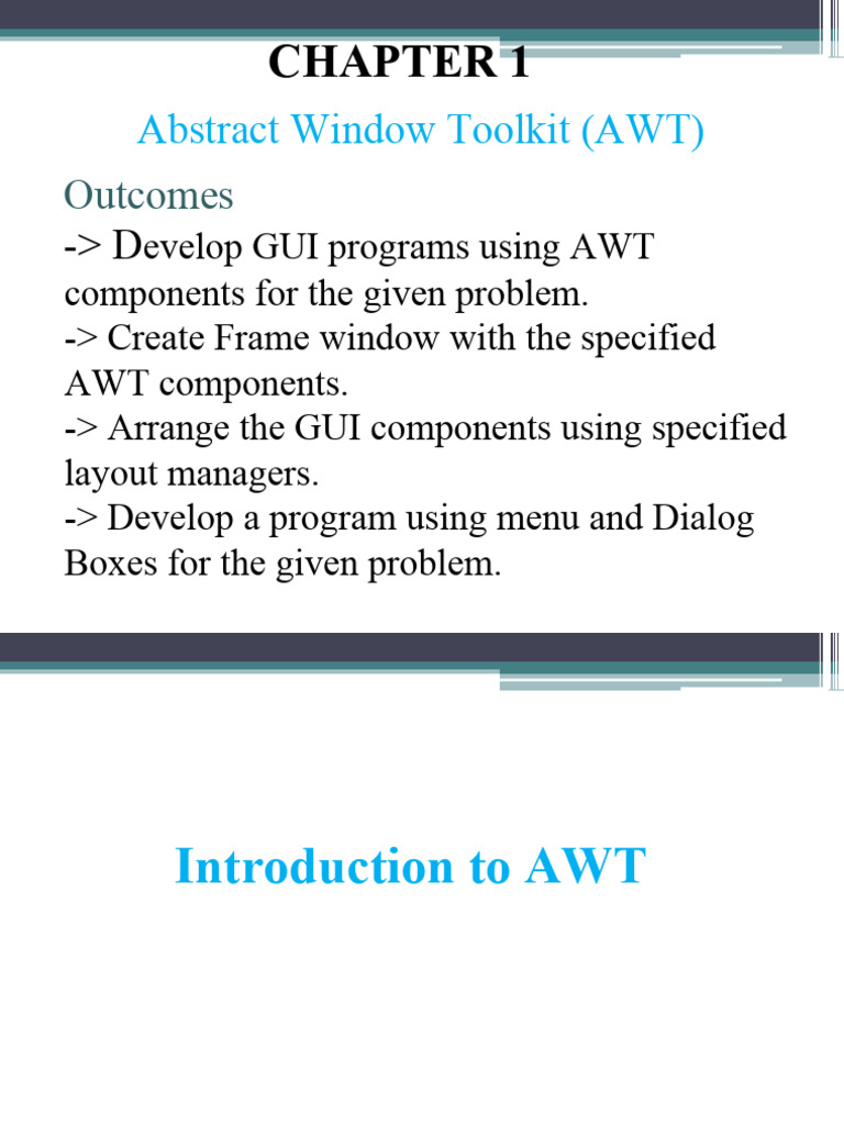 ajp chp 1 | PDF | Window (Computing) | Dialog Box ajp chp 1 | PDF | Window (Computing) | Dialog Box