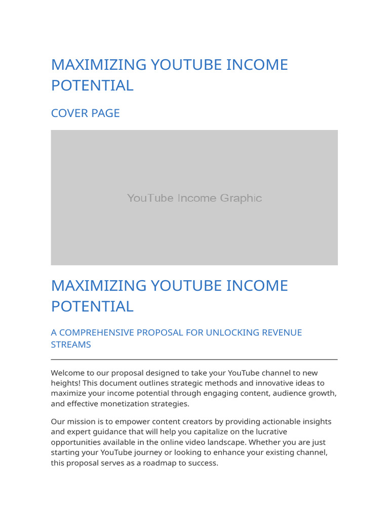 Maximizing YouTube Income Potential | PDF | You Tube | Brand