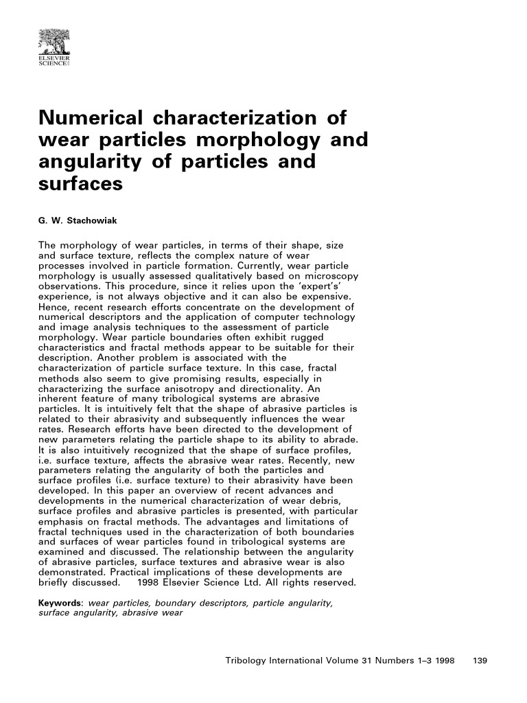 Stachowiak - 1998 - Numerical Characterization of Wear Particles Morphology and Angularity of ...