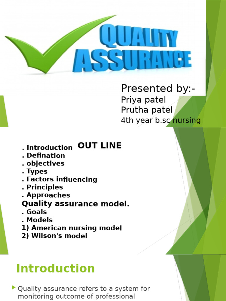 Quality Assurance Man. | PDF | Nursing | Quality Assurance