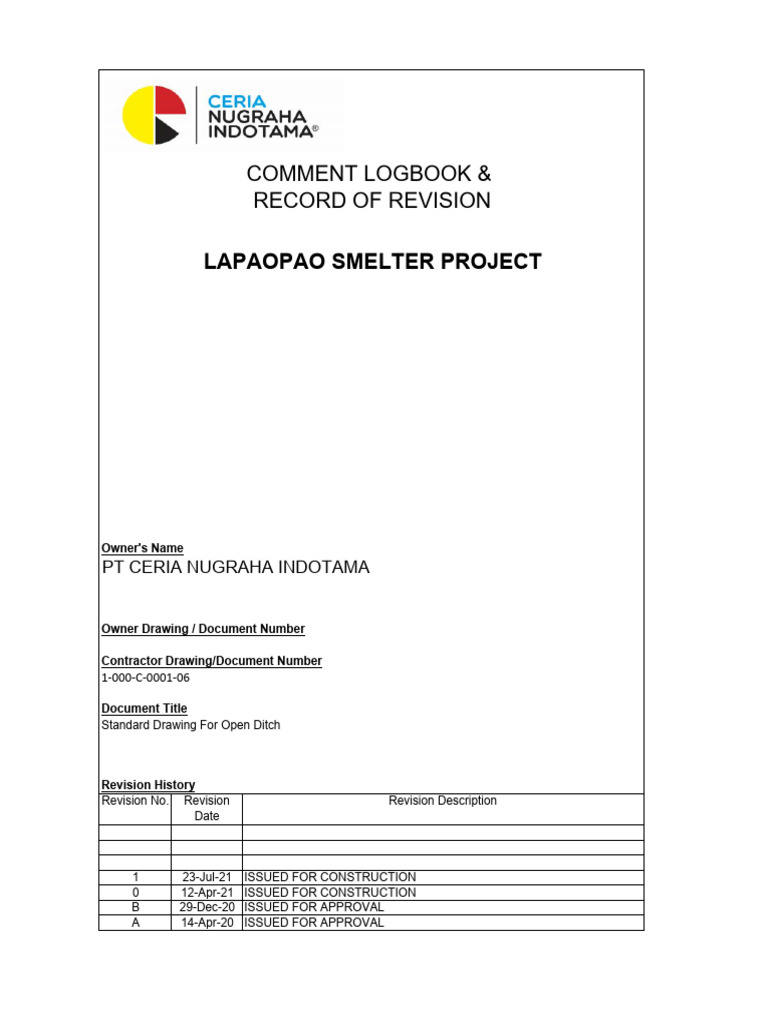 1-000-C-0001-06_Standard Drawing Open Ditch Rev 1 | PDF | Building ...