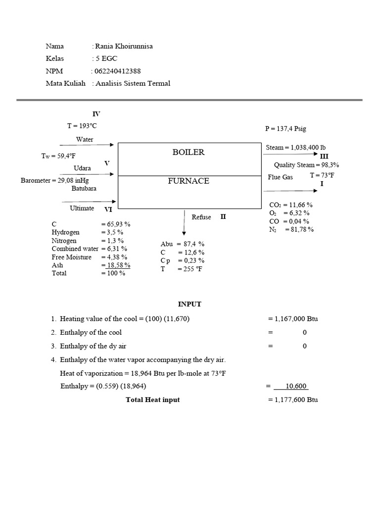Ayu Sulistiani - 5EGC - Tugas Analisis Siste | PDF | Steam | Enthalpy