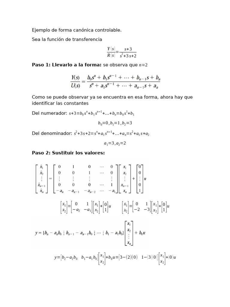 Formas canonica controlable | PDF