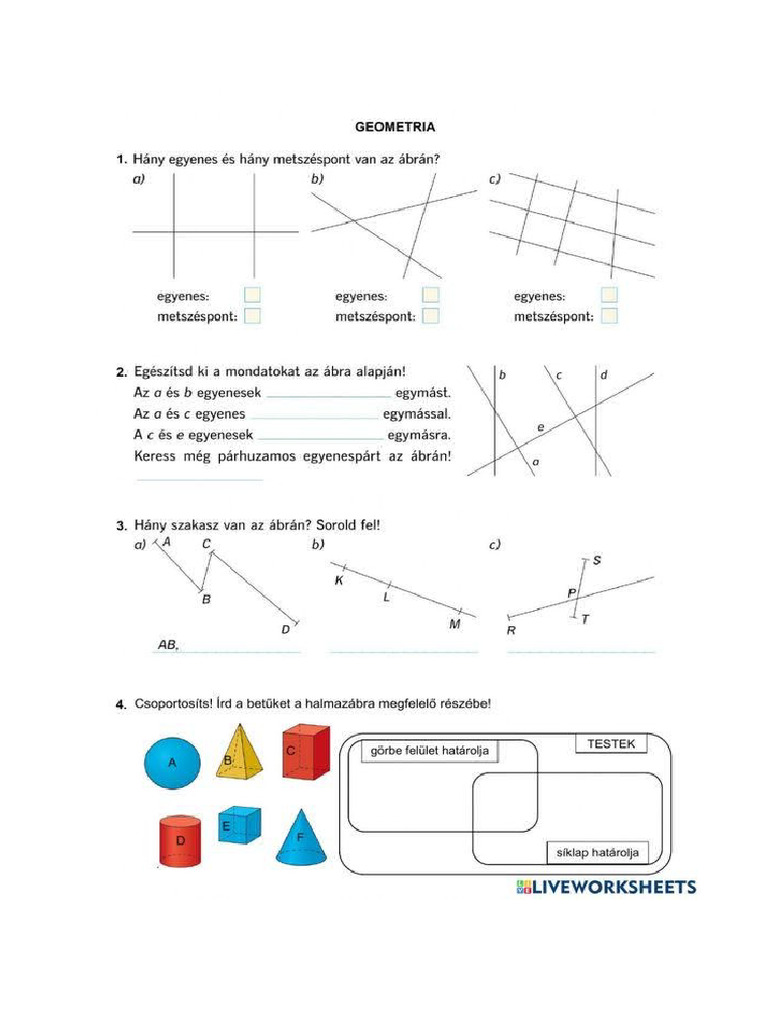 Geometria Gyak. 1 | PDF