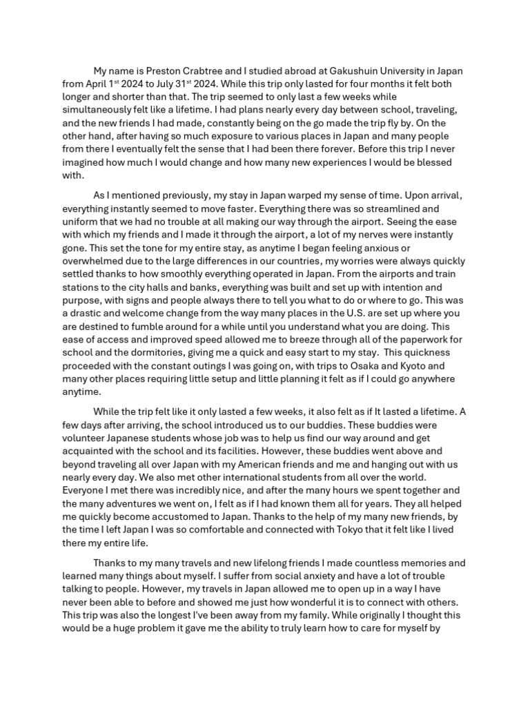 Study Abroad Paper 2 Pdf