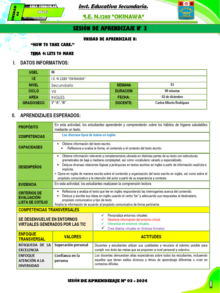 3ro | PDF | Aprendizaje | Maestros