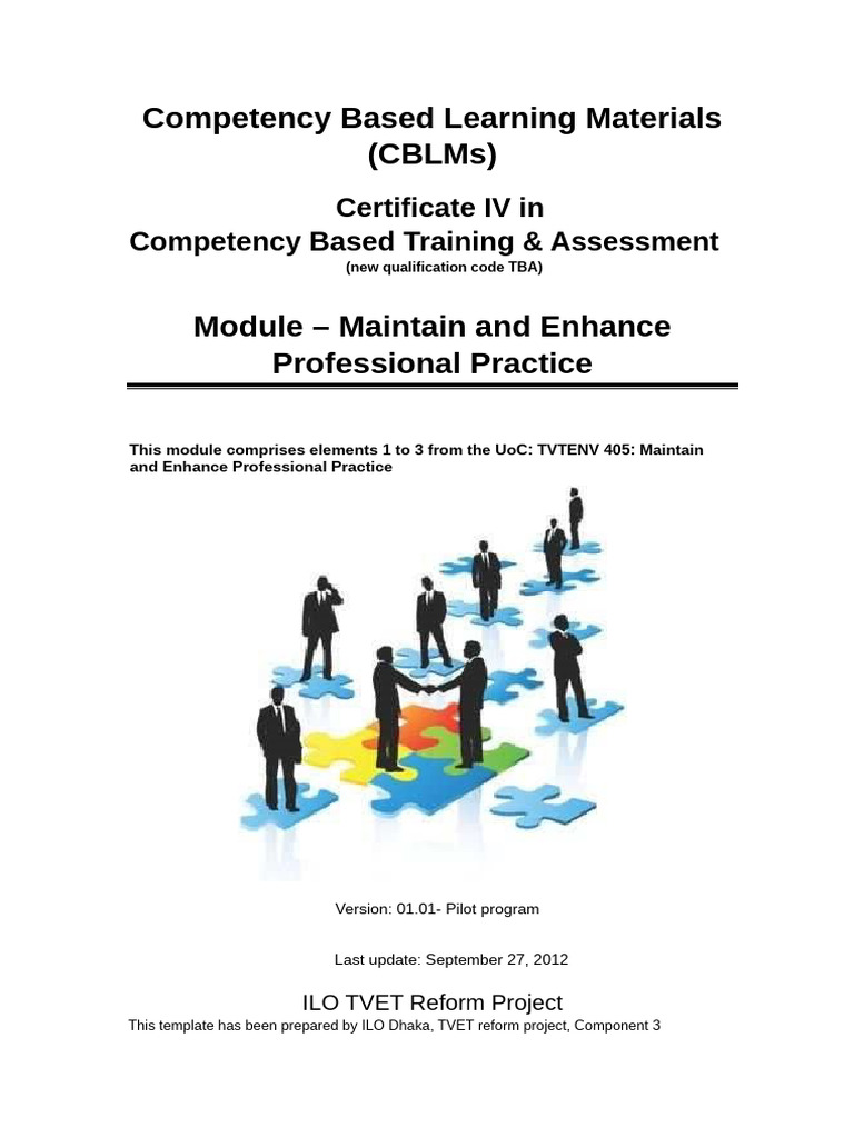 05 CBLM Maintain and Enhance ProfessionaL | PDF | Performance Appraisal | Goal