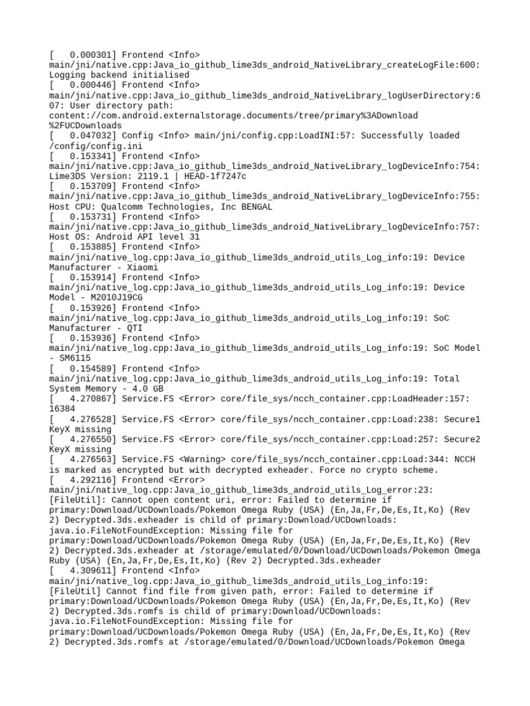 Lime3ds Log.old | PDF | System Software | Computing