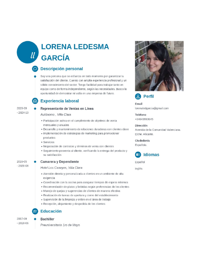Currículum Lorena LG | PDF