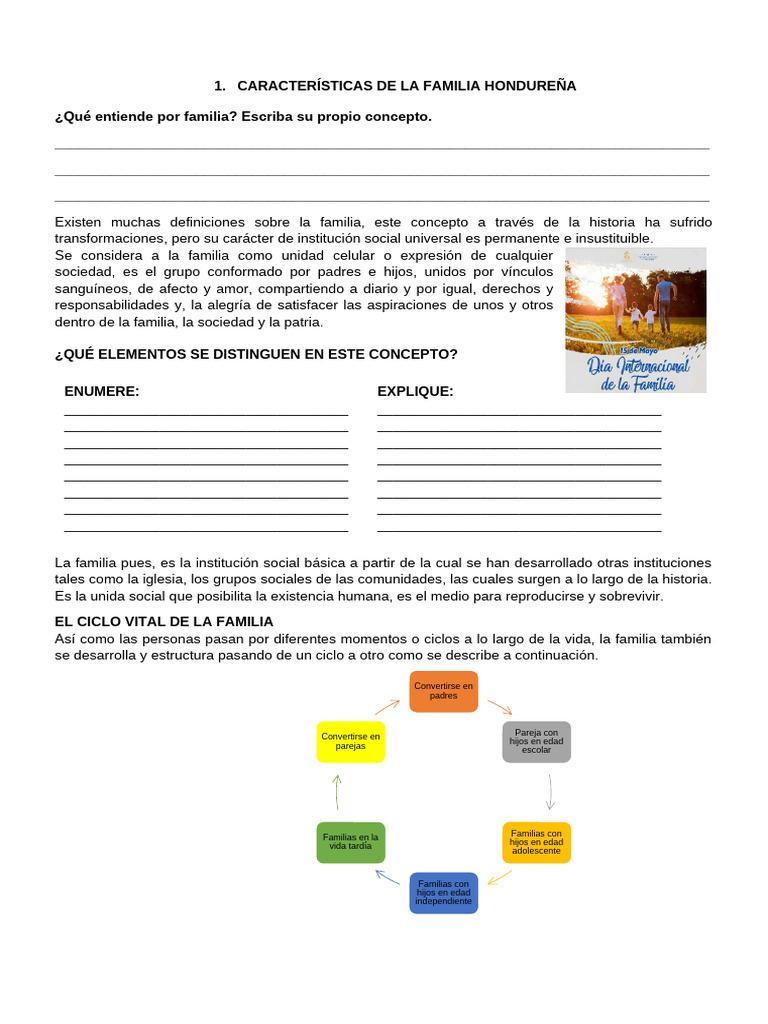 Folleto Características de La Familia y La Comunidad. | PDF | Familia ...