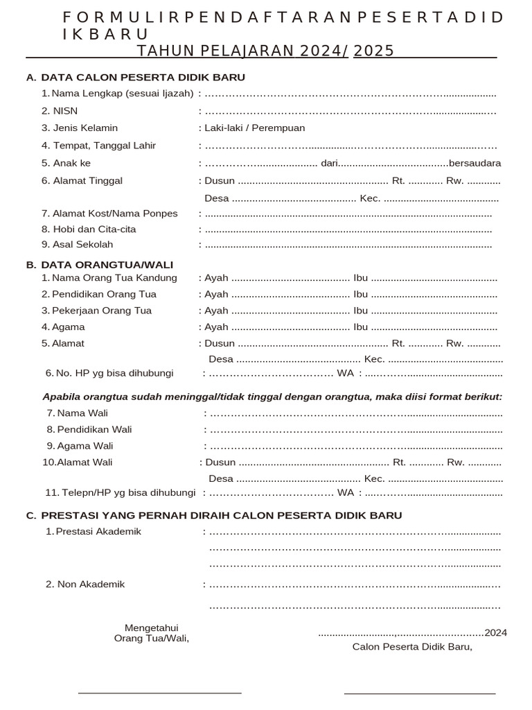 Formulir PPDB | PDF