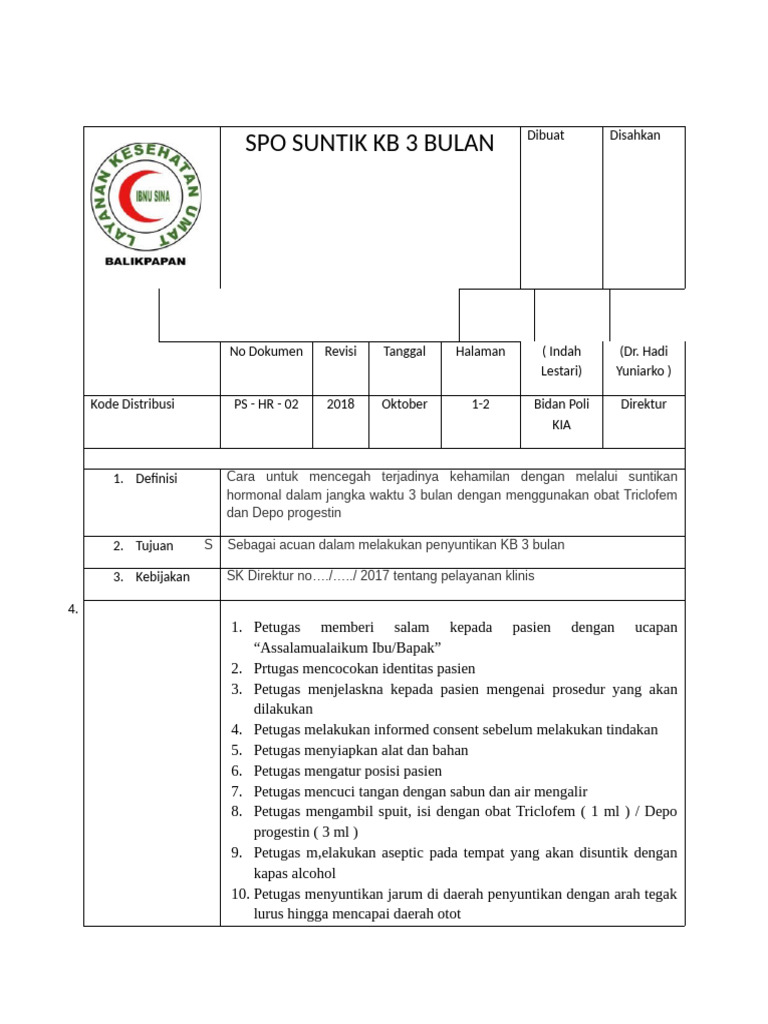SPO SUNTIK KB 3 BULAN | PDF