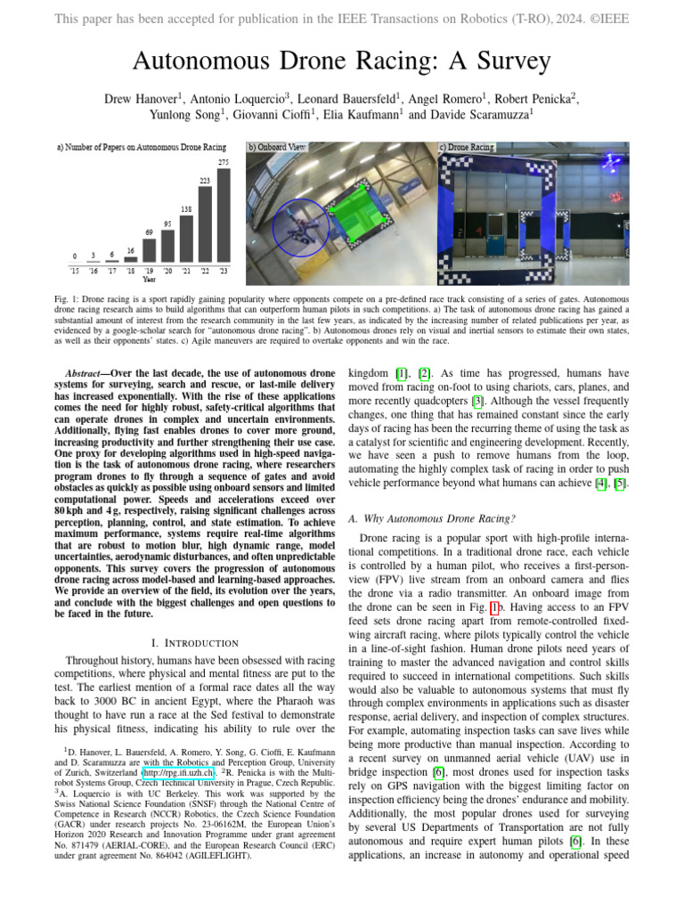 Survey on Autonomous Drone Racing | PDF | Unmanned Aerial Vehicle ...