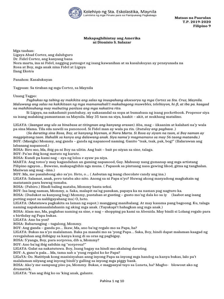 Makapaghihintay Ang Amerika Ni Dionisio S | PDF