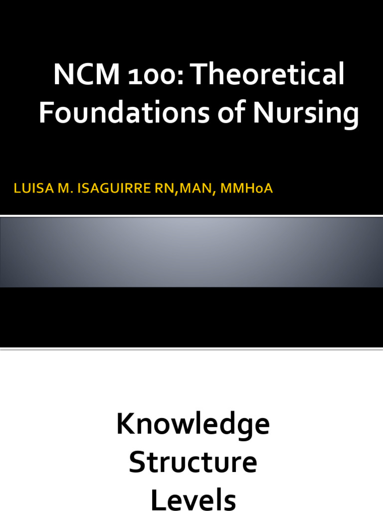 L 1 NCM 100 Knowledge Structure Level | PDF | Knowledge | Perception