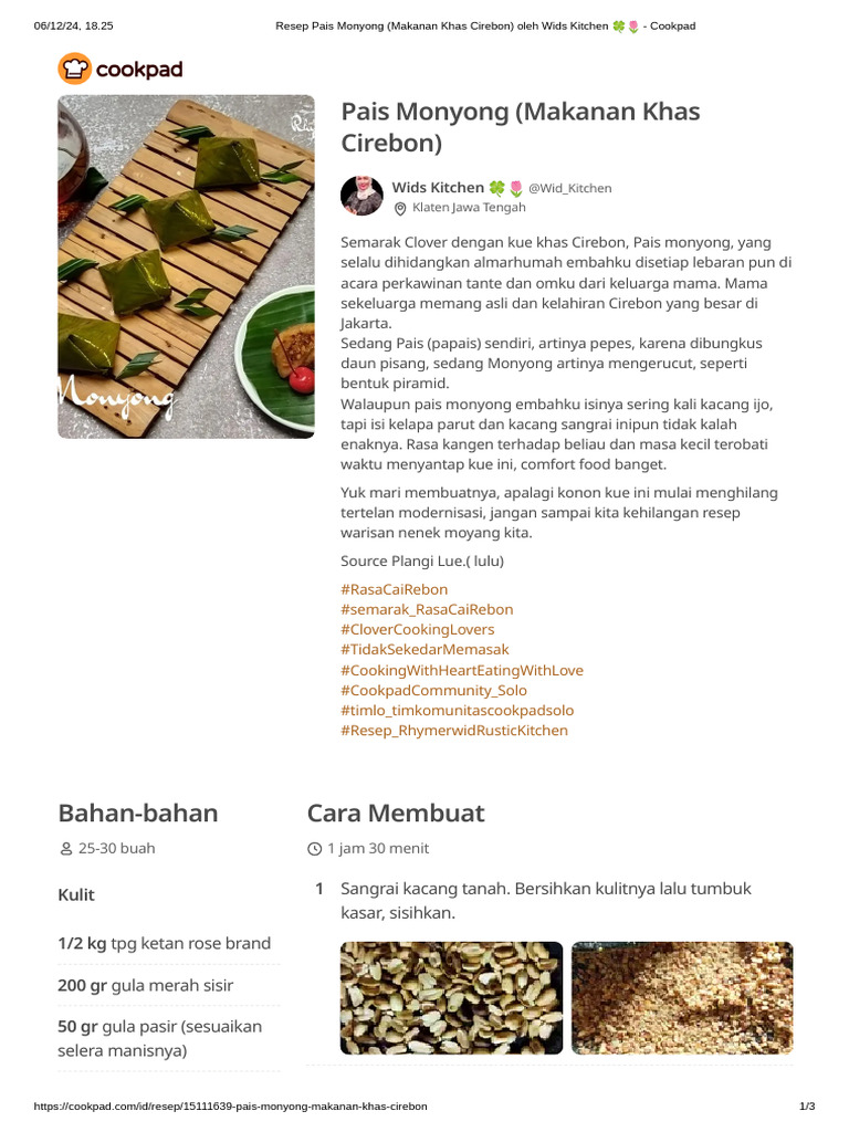 Resep Pais Monyong (Makanan Khas Cirebon) oleh Wids Kitchen ...