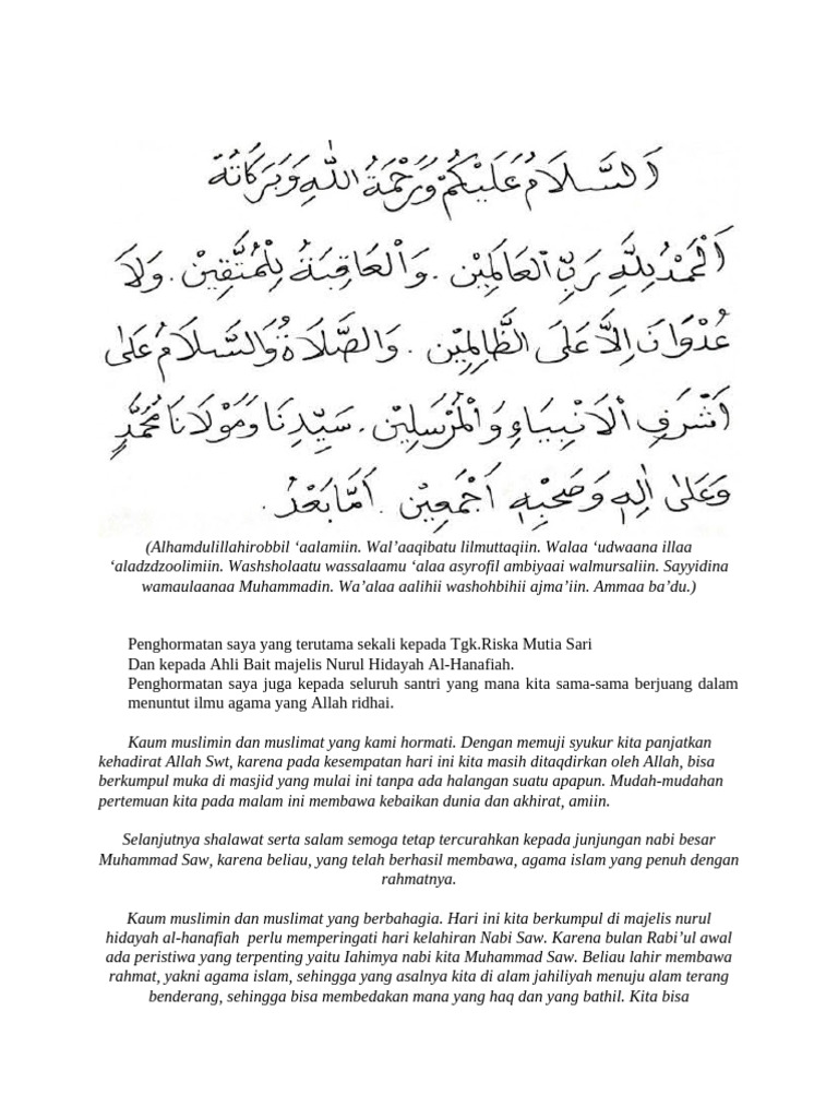 pidato memperingati kelahiran nabi muhammad | PDF