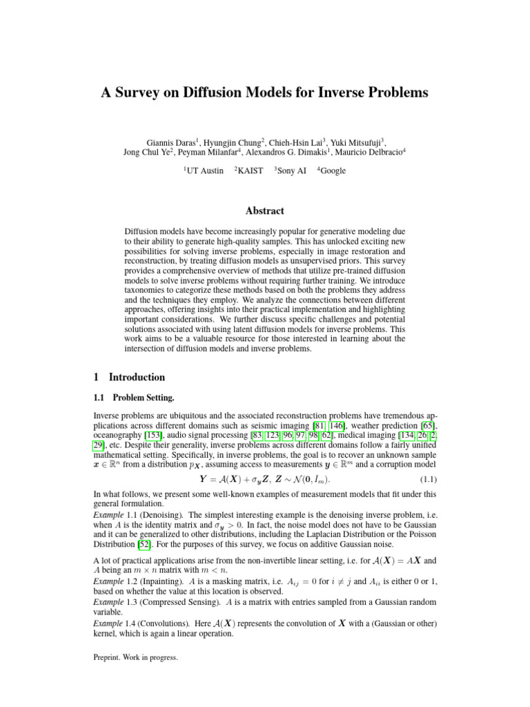 diffusion_survey | PDF | Inverse Problem | Artificial Intelligence