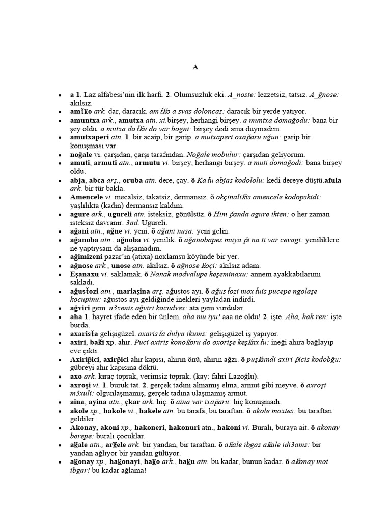 Vdoc.pub Lazuri Turkuli Nenapuna Lazca Trke Szlk | PDF