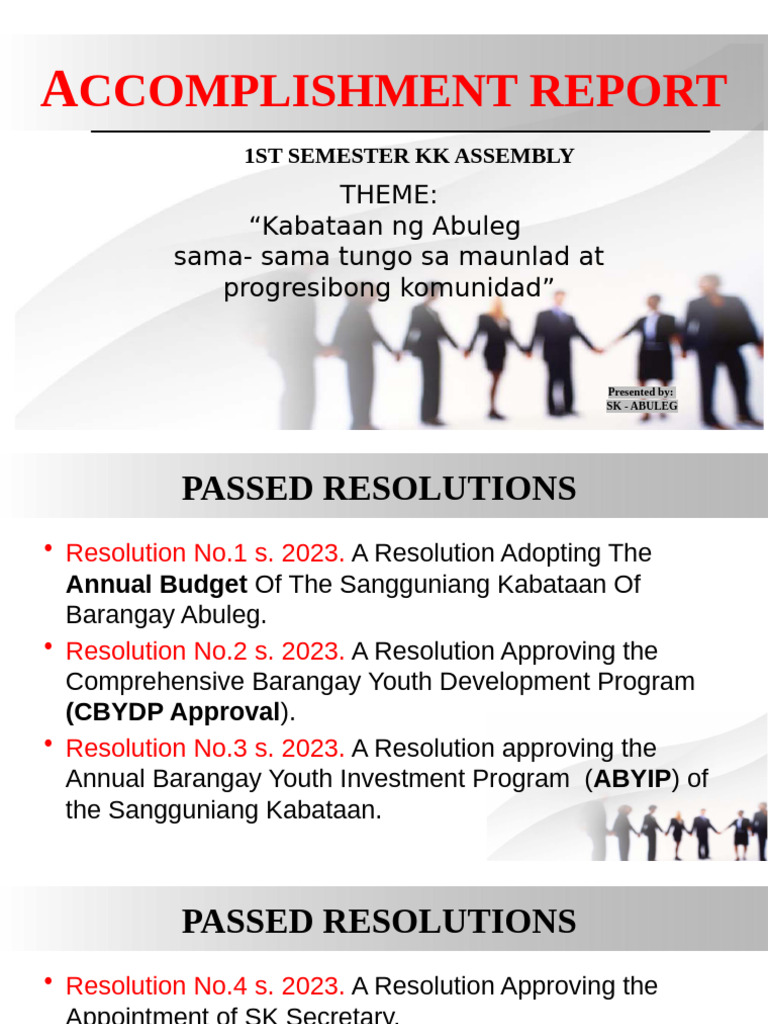 SK Abuleg 1st Semester Accomplishments | PDF | Youth Organizations | Youth