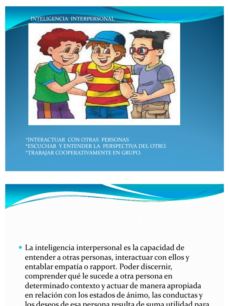 Inteligencia Interpersonal | PDF | Relaciones personales, crianza y ...