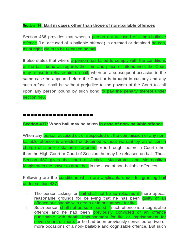 1ST BAIL APPLICATION UNDER SECTION 437 CR P C Draft Sample Specimen ...