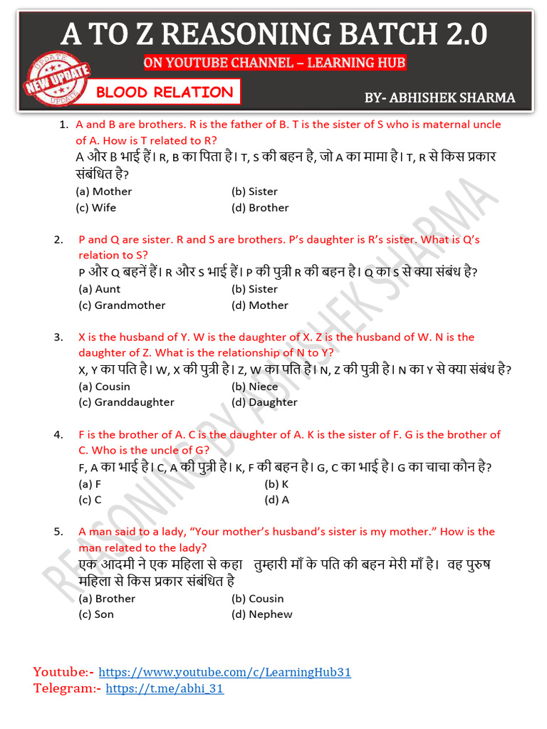 AtoZ 2.0 - Blood Relation | PDF