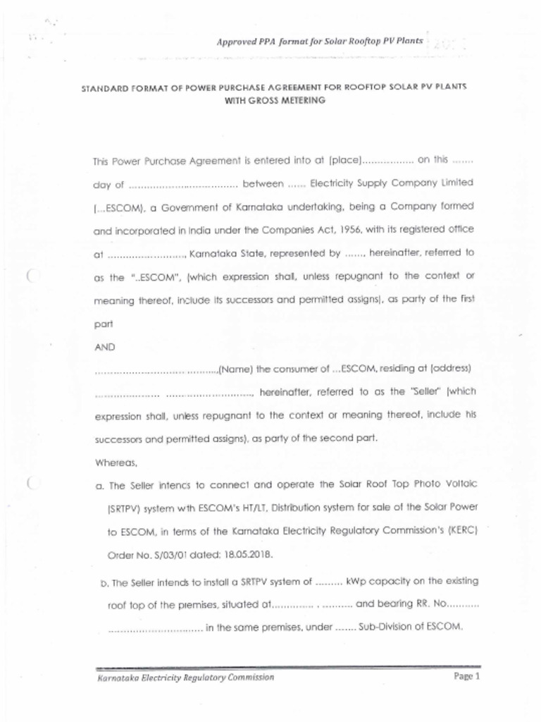 3 Standard PPA Gross Metering | PDF