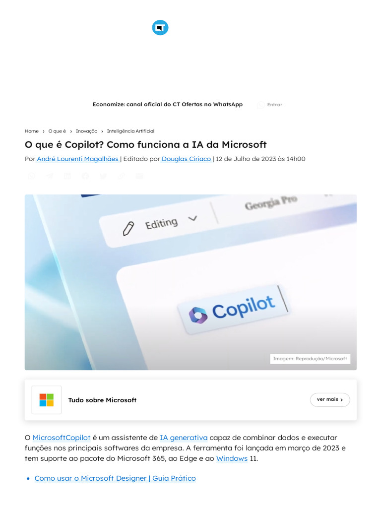 O Que É Copilot - Como Funciona A IA Da Microsoft - Canaltech | PDF ...