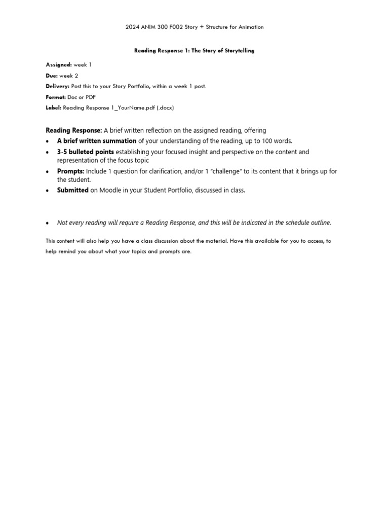 Wk 1_Reading Response 1 | PDF