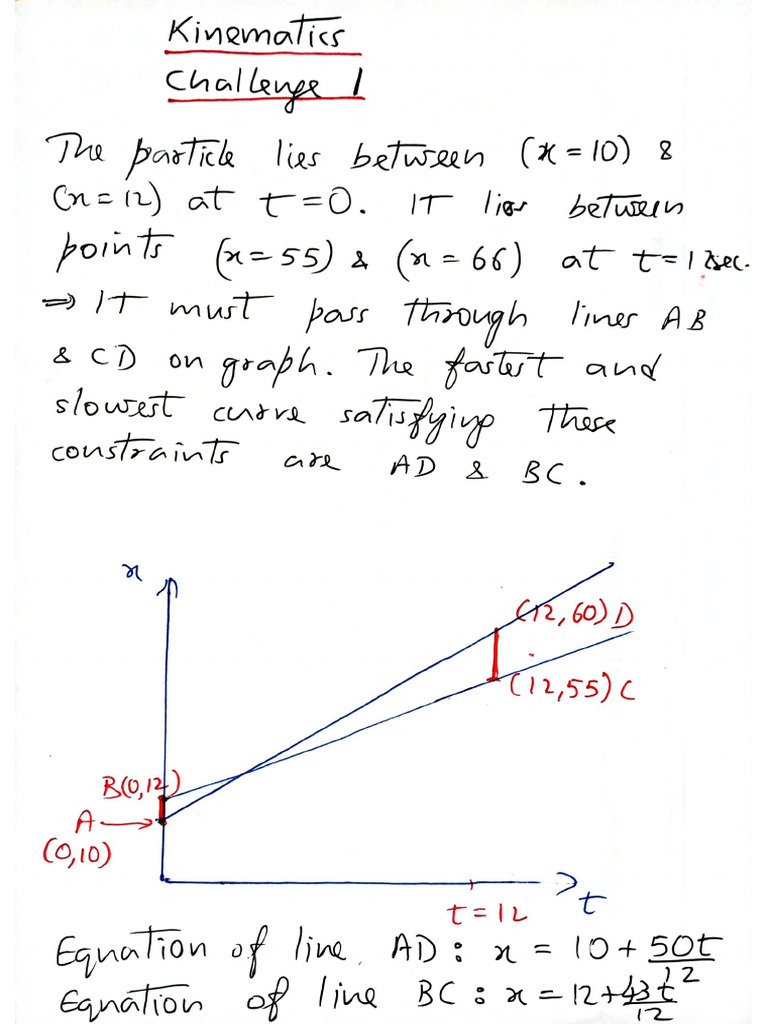 Kinematics Challenge - 1 | PDF