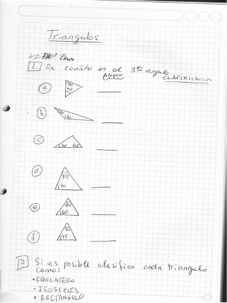 Triangulos Ejercicos Pdf
