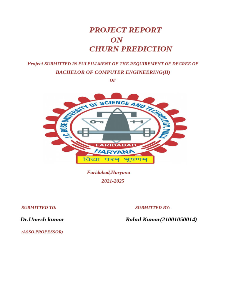 churnprediction project file | PDF | Python (Programming Language) | Cross Validation (Statistics)