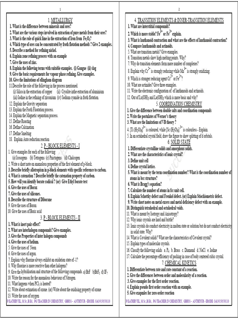 XII - CHEMISTRY QB EM | PDF XII - CHEMISTRY QB EM | PDF