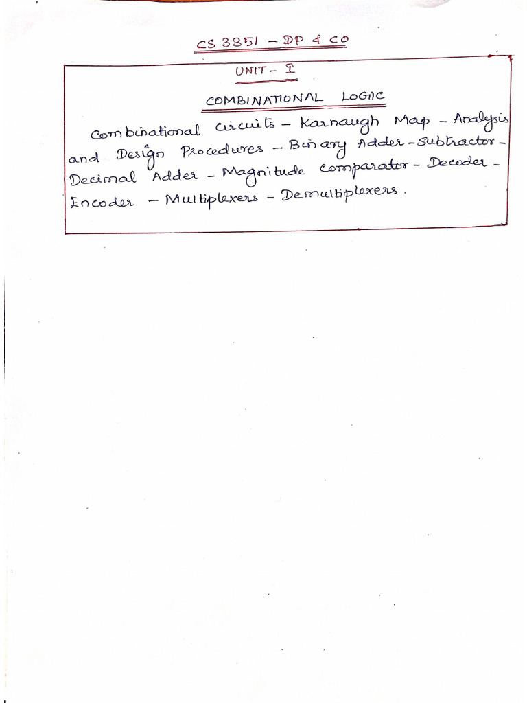 CS3351 - DP - Co Unit 1 Reg2021 | PDF