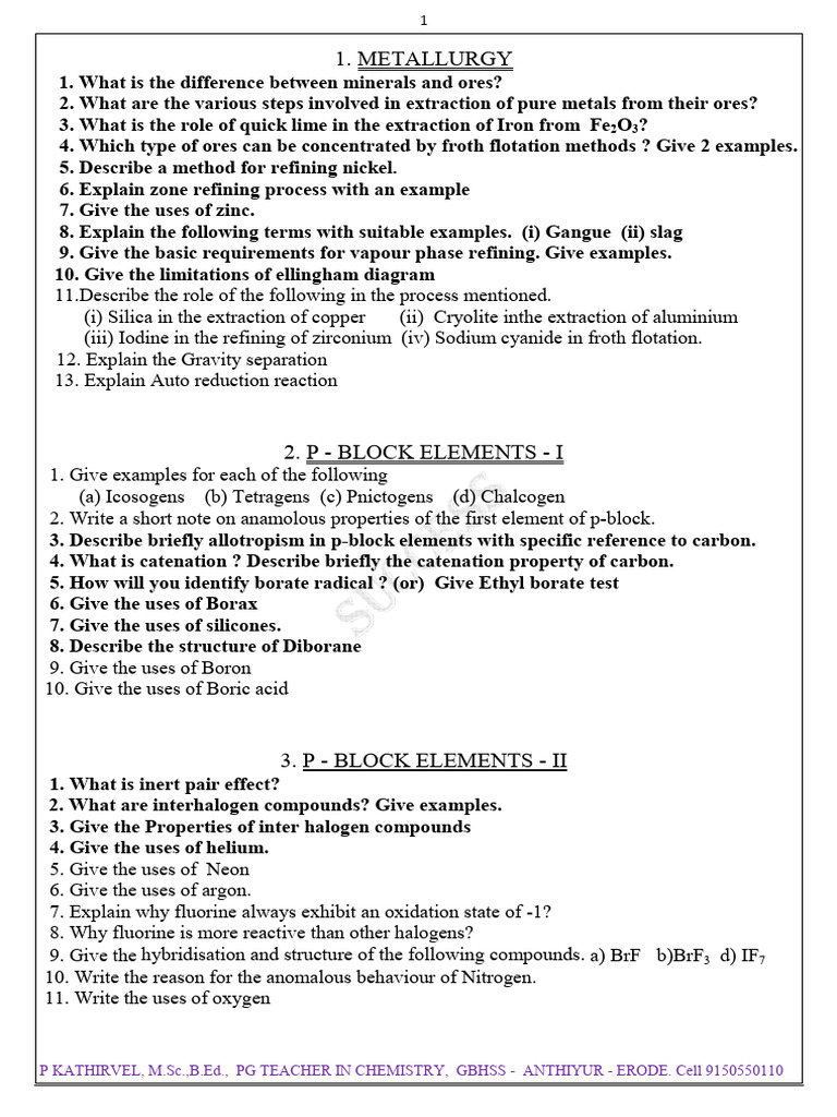 XII - CHEMISTRY -QB EM SLOW LEARNER pdf | PDF | Ph | Catalysis