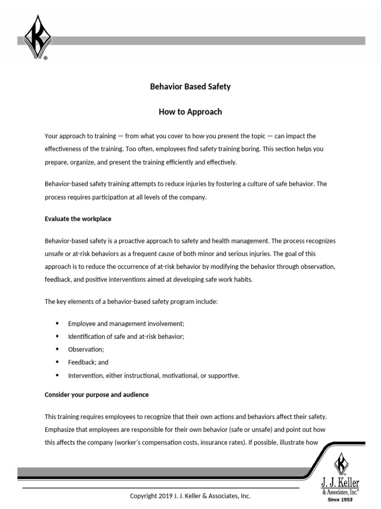 Effective Behavior-Based Safety Training | PDF | Employment ...