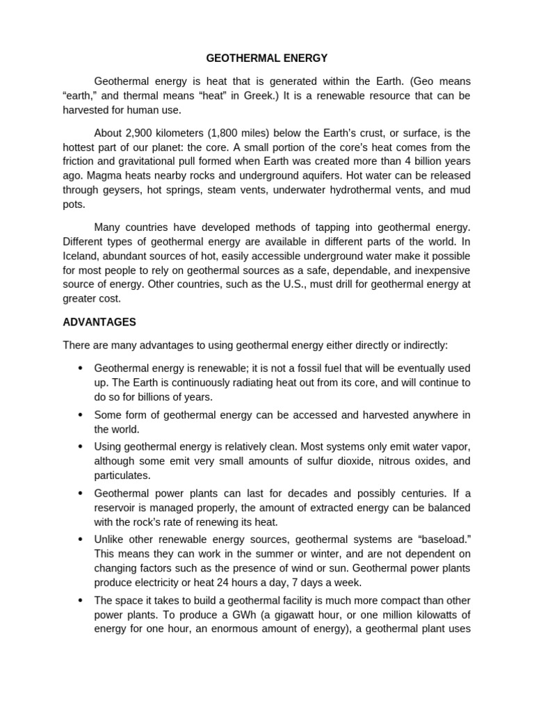 Geothermal Energy (For Catch Up Friday) | PDF | Geothermal Energy | Earth