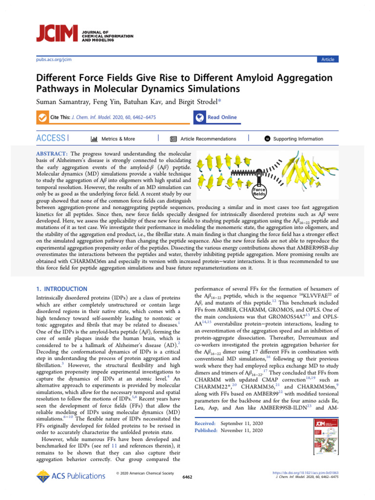 aggregation_path_forcefield_md | PDF | Amyloid Beta | Solvation