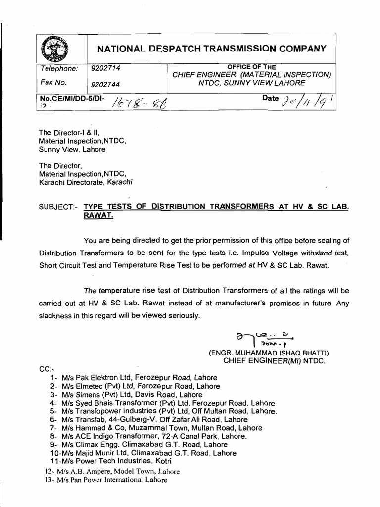 MI Letter Dt.20.11.2009 | PDF