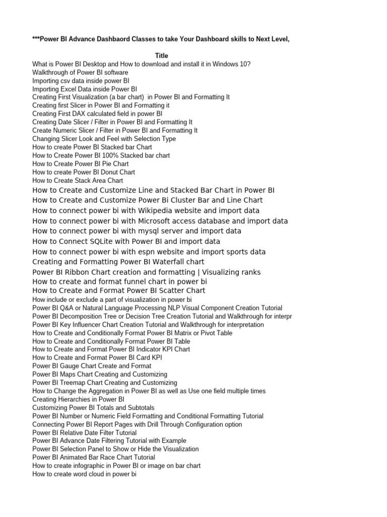 Power BI Tutorials - DST | PDF | Computing