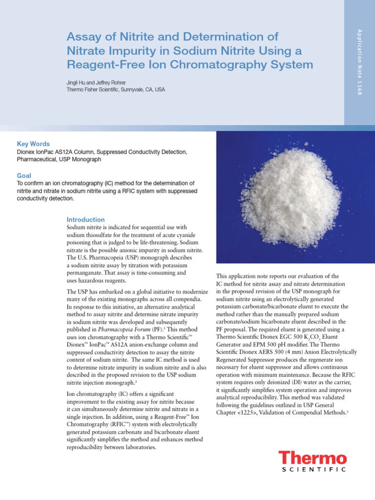 An 1148 IC Impurity Sodium Nitrate AN71893 en | PDF | Nitrate ...