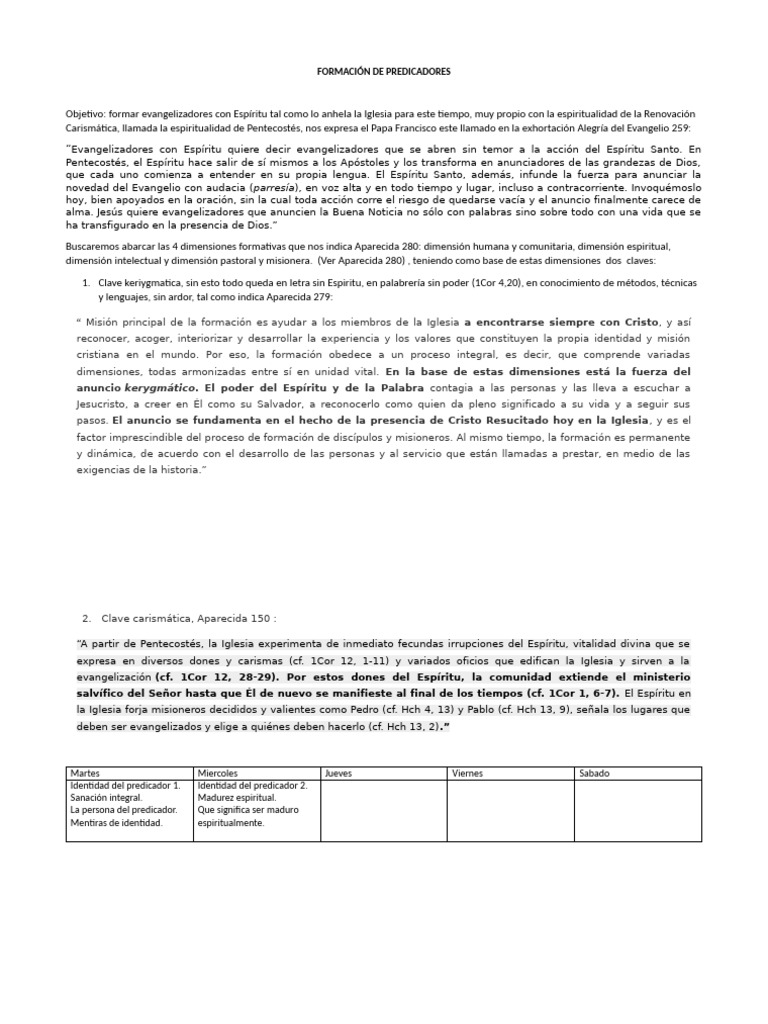 Formación de Predicadores | PDF | Evangelización | Jesús