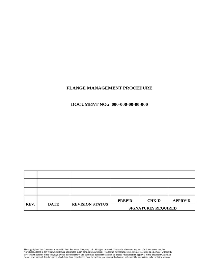 Flange Management Procedure | PDF | Screw | Mechanical Engineering