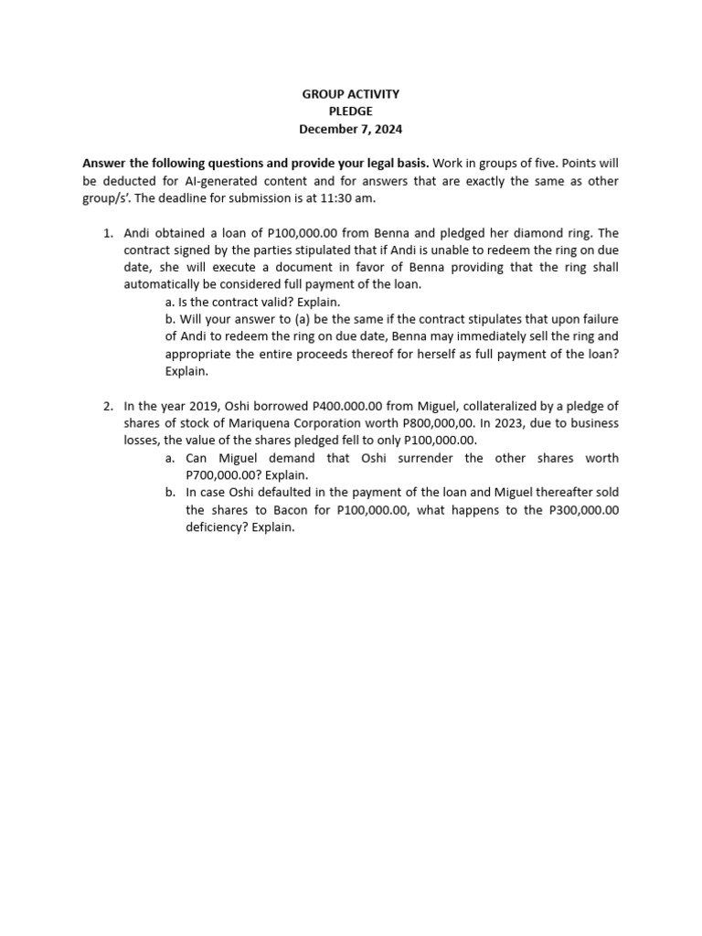 Group Activity Pledge | PDF