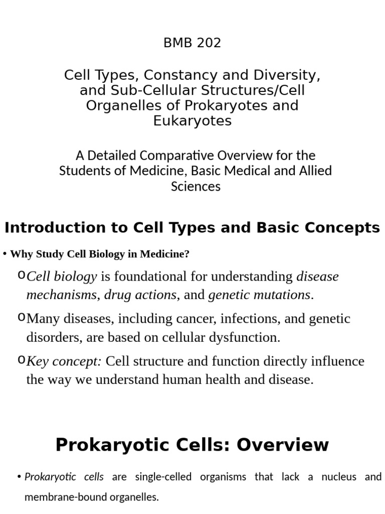 Cell Types, Constancy and Diversity, and Cell Organelles of Prokaryotes ...